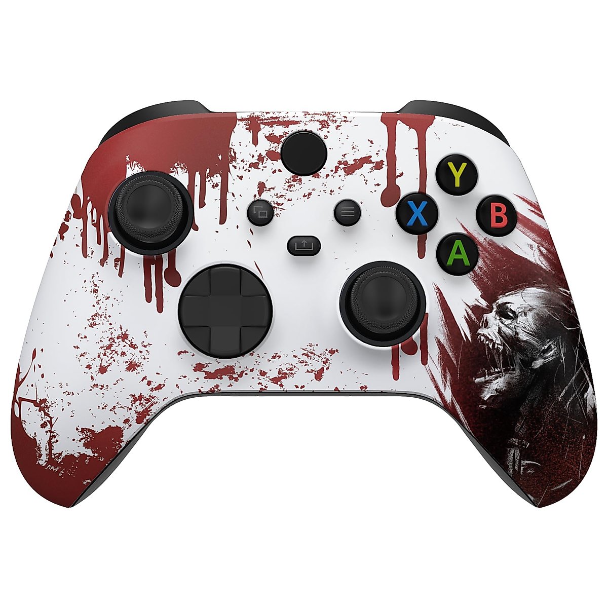 eXtremeRate ASR Version Custom Shell for Xbox Core Wireless Controller - Anti Sticks Rubbing Rings - Replacement Accessories Front Cover Faceplate for Xbox Series X & S Controller - Blue Flame