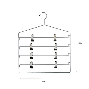 Organize It All 4 Tier Swing Arm Slack Rack Hanger, Closet Organizer for Pants, Scarves, Skirts