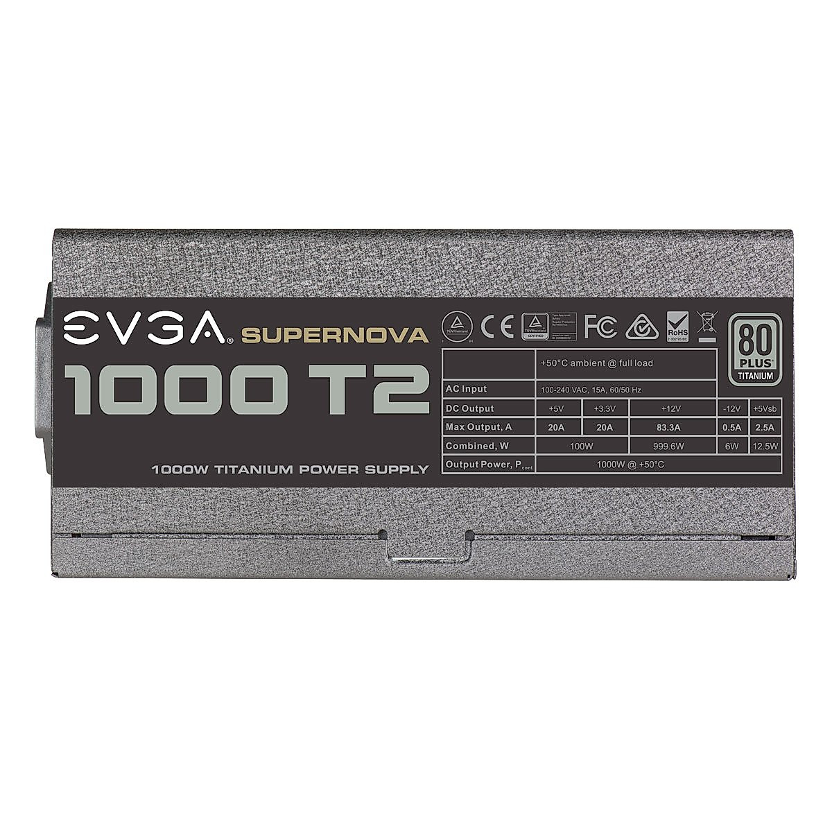 EVGA SuperNOVA 1000 T2, 80+ TITANIUM 1000W, Fully Modular, EVGA ECO Mode, 10 Year Warranty , Includes FREE Power On Self Tester, Power Supply 220-T2-1000-X1