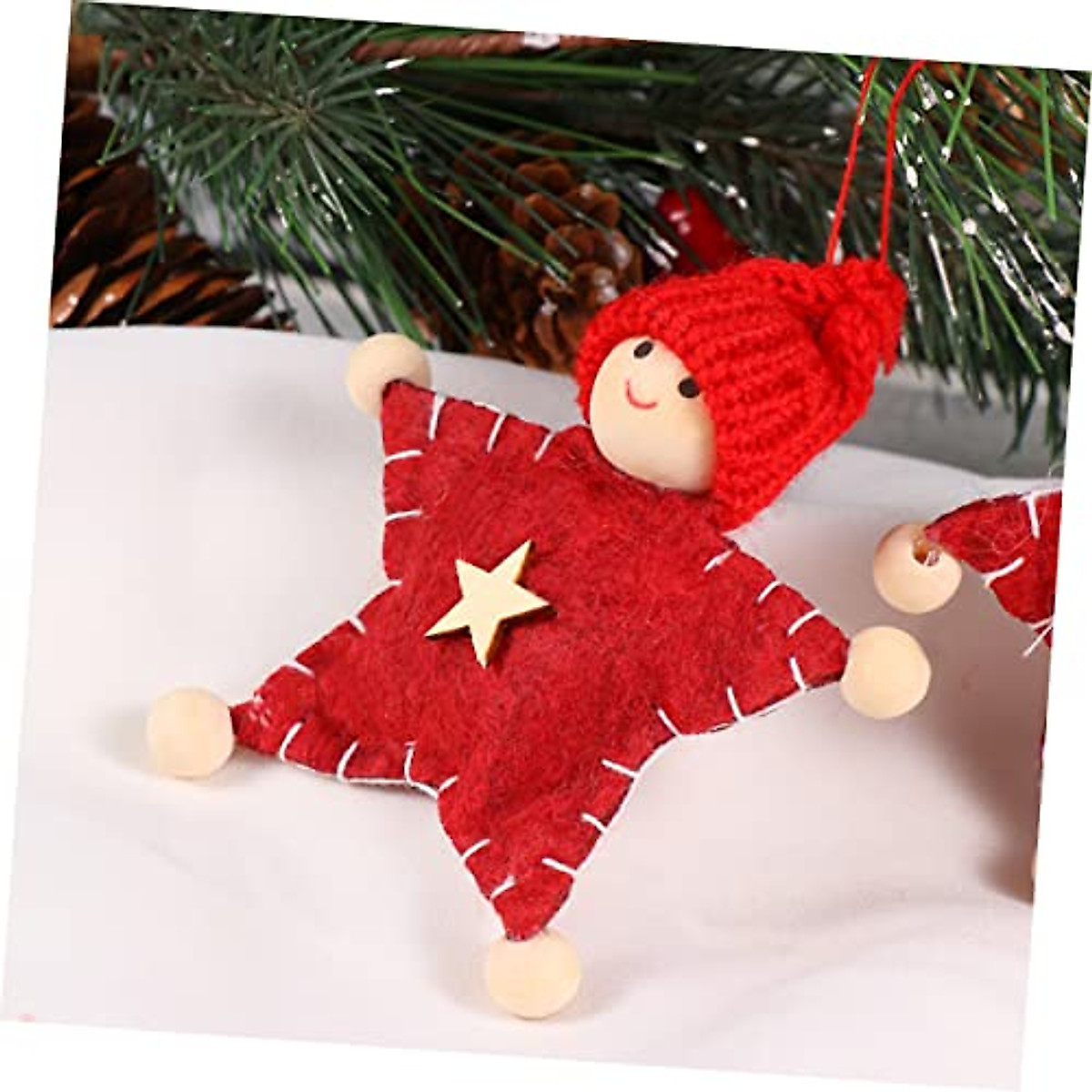 Abaodam 1 Pair Christmas Tree Ornaments Plush Baby Doll Fireplace Decor Christmas Angel Doll Christmas Stuffed Ornament Christmas Hanging Pendants Charms Christmas Pendants Felt Filler
