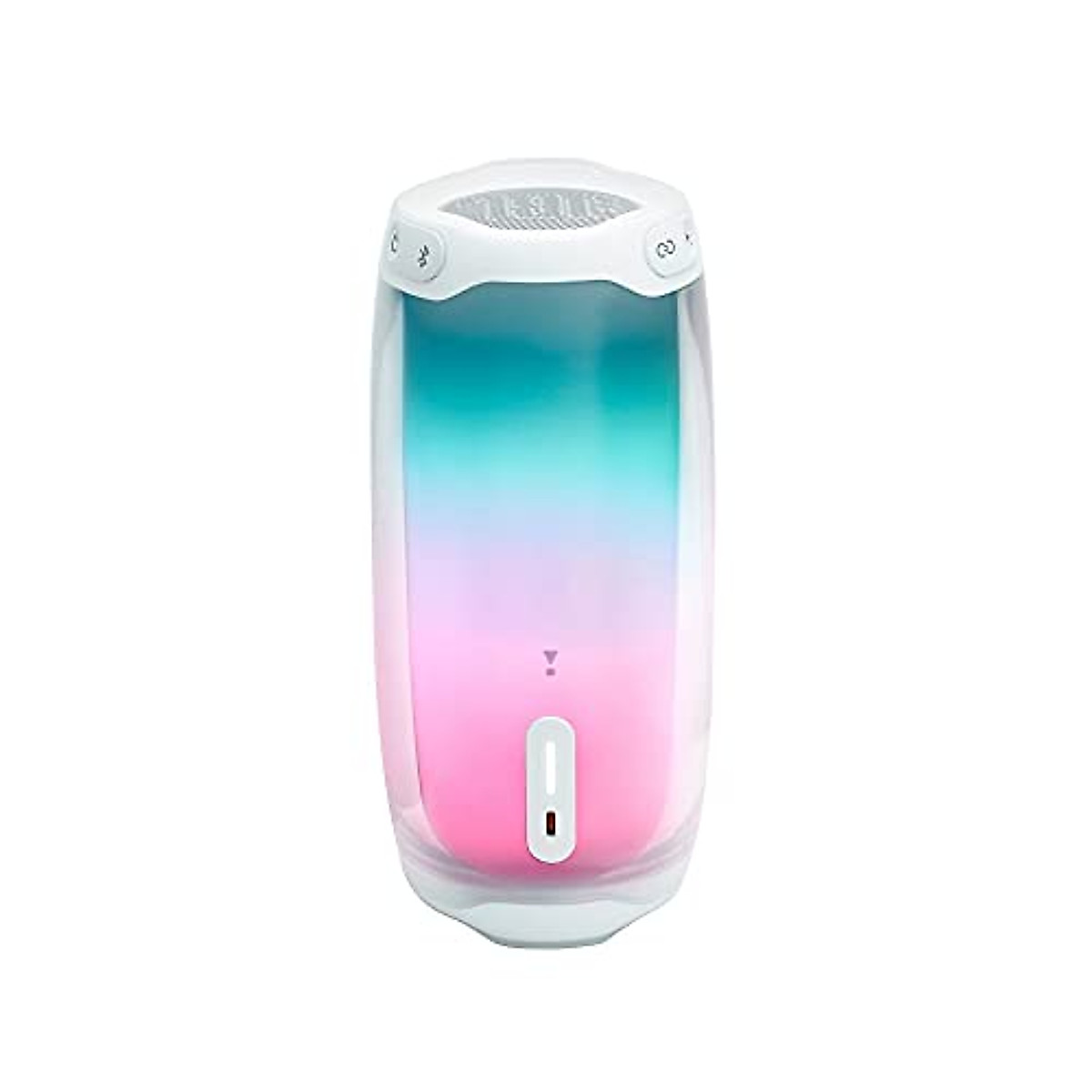 JBL Pulse 4 - Portable Bluetooth Speaker with 360 degrees LED lights, powerful sound and deep bass, IPX7 waterproof, 12 hours of playtime, JBL PartyBoost for multiple speaker pairing (White)