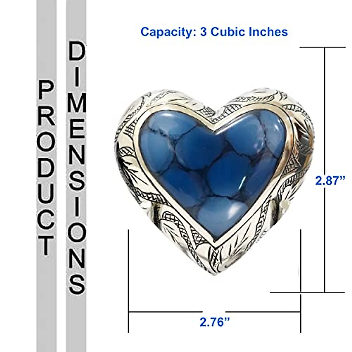 THE ASCENT MEMORIAL Small Love Heart Urn for Human Ashes | Mini Keepsake Funeral Ash Container for Human Remains with Display Stand, Velvet Carry Bag, Paper Funnel and Beautiful Gift Box