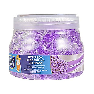 Fresh Step Litter Box Deodorizing Gel Beads in Soothing Lavender Scent | Deodorizing Gel Beads Air Freshener for Pet Smells from Litter Box | 12 oz Pet Odor Eliminating Gel Beads to Freshen Air