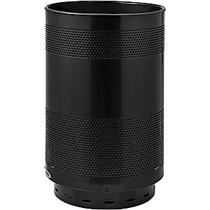 Global Industrial 55 Gallon Perforated Steel Receptacle with Flat Lid, Black