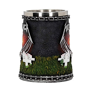 Nemesis Now Metal Band Tankard, Hand-Painted Beer Mug, Removable Stainless Steel Insert, Hard Rock Music Fans Collectible Merch, 16cm - Metallica Master of Puppets