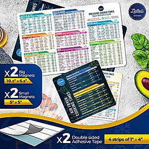 Air Fryer & Pressure Cooker Magnetic Cheat Sheet Set, Air Fryer Accessories Cook Times, Instapot Accessory Magnet Sheet Quick Reference Guide for Cooking and Frying (Bundle)