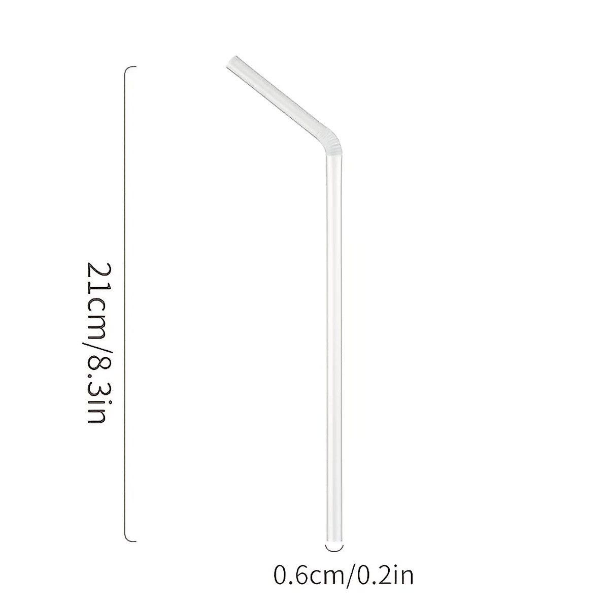 Typutomi 100pcs Clear Plastic Straws Individually Wrapped Disposable Bendy Straw Flexible Drinking Straws for Juice, Milk, Tea, Cocktails, Parties, Daily use(8.3 Inch)