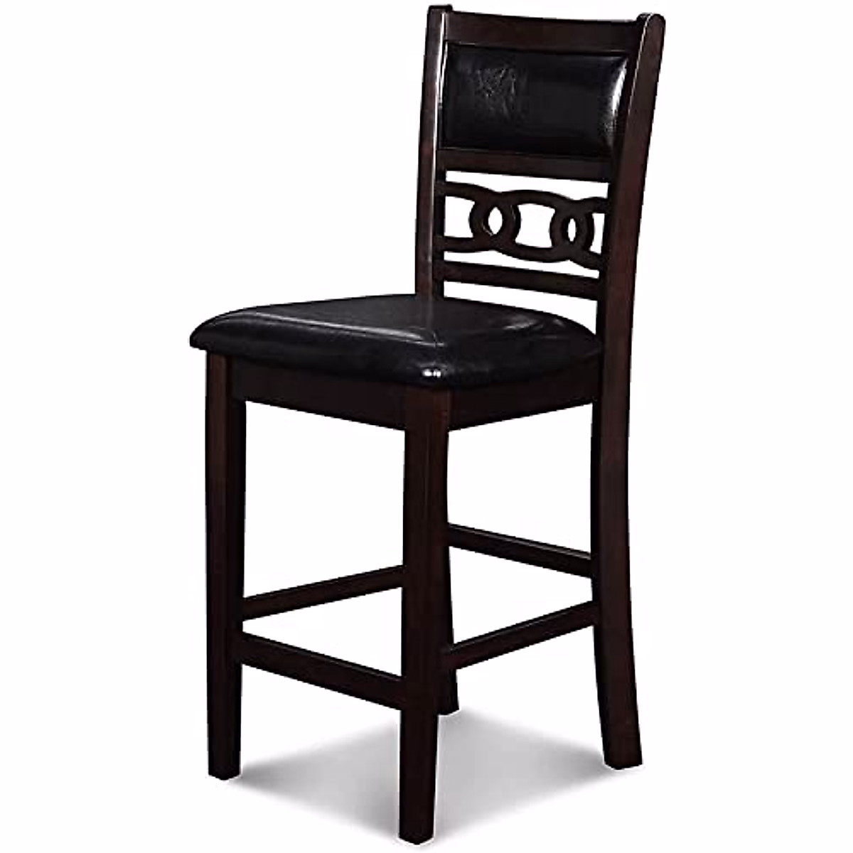 New Classic Furniture Gia 5-Piece Round Counter Height Dining Set with 1 Dining Table and 4 Chairs, 42-Inch, Ebony