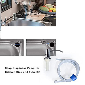 Sink Soap Dispenser Tube Kit, Soap Dispenser Pump for Kitchen Sink and Tube Kit, 40'' Tube Connects Directly to Soap Bottle, No More Refills
