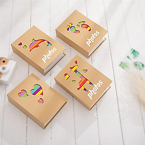 ALMIGHTY 2pcs Baby Photo Album 4x6 inch Scrapbook Guestbook Sketchbook Scrapbooking 200 Pockets Photo Album for Kids Girl Boy Cute Photo Album for Home Family Children (Brown)