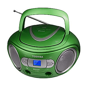 Toshiba TY-CWS9(G) Portable CD Bluetooth Boombox with AM/FM Stereo and Aux Input, Metallic Green