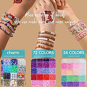 SJZWSD 6-Box Friendship Bracelet Making Kit - 16,000pcs Clay Beads, Seed Beads & Glass Beads Collection, Letter Beads, Charms