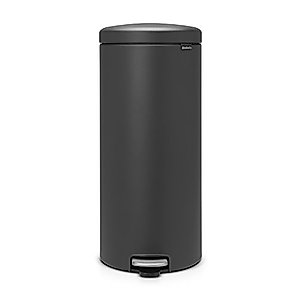 Brabantia newIcon Pedal Bin with Plastic Insert, Dustbin, Step Trash Can, Mineral Infinite Grey, 30 L, 114663