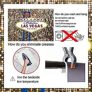 Cenven Welcome to Las Vegas Backdrop Fabulous Casino Night Poker Party Movie Themed Photography Background Gold Luxury Prom Costume Dress-up Birthday Party Supplies 7x5FT