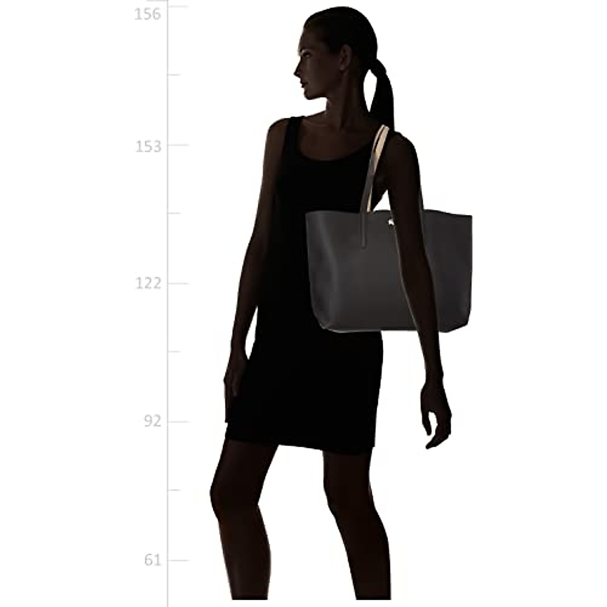 Lacoste womens Reversible Anna Tote Top Handle Handbag, Black Warm Sand, One Size US