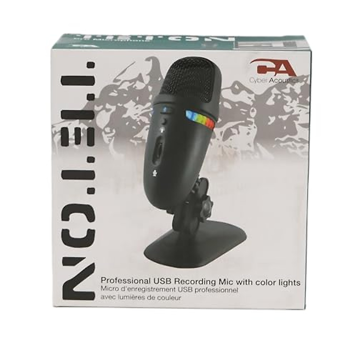 Cyber Acoustics Premium USB Microphone with Dual Recording Patterns - 24-bit Recording Perfect for Podcasting and Vlogging - Compatible with PC and Mac (CVL-2009)