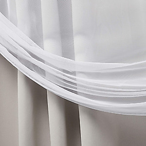 Exclusive Home Catarina Layered Solid Room Darkening Blackout and Sheer Hidden Tab/Rod Pocket Top Curtain Panel Pair, 52"x96", Cloud Grey, Set of 2