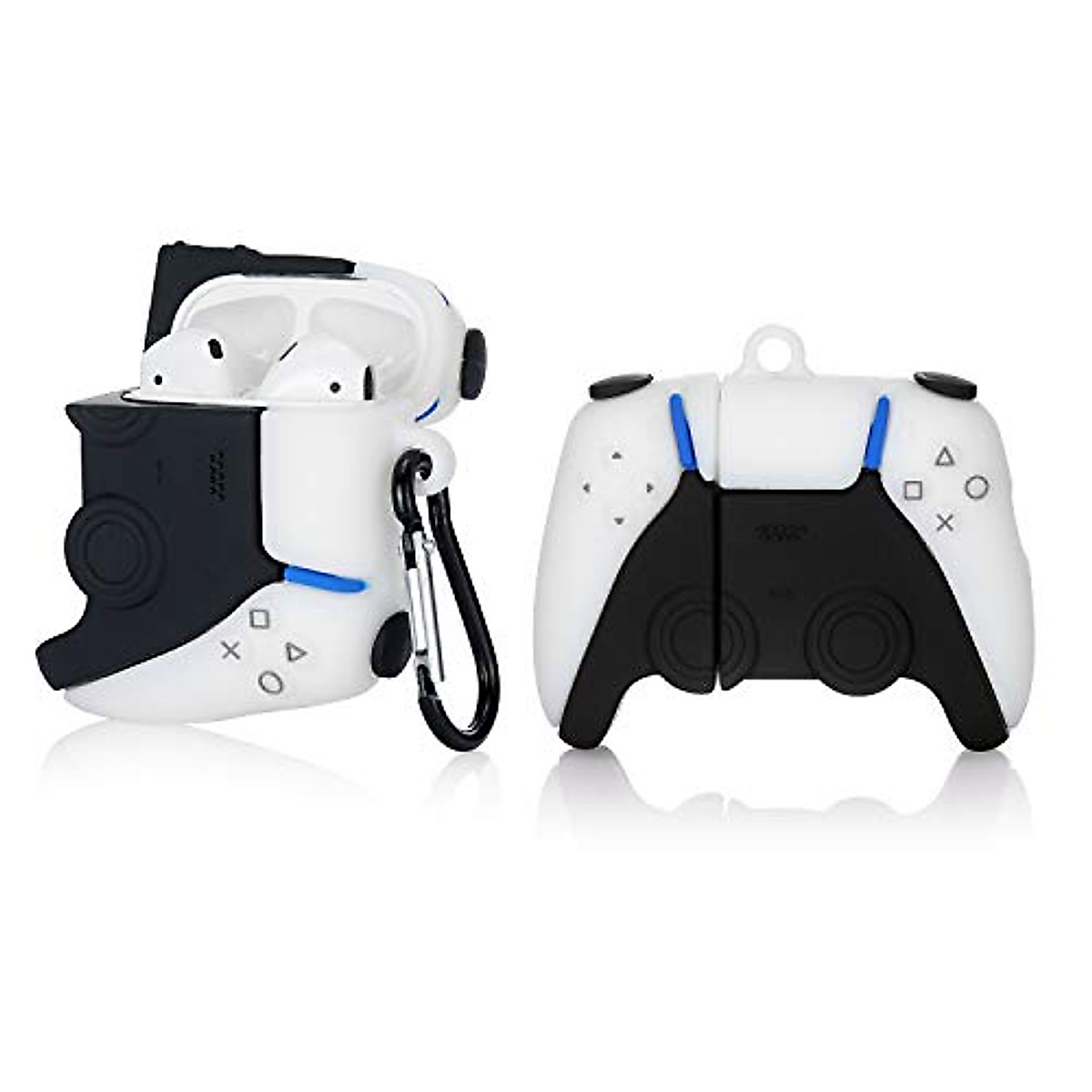 PS-5 Airpods Case, Protective Shockproof Case Cover Skins with Keychain Compatible with Apple AirPod 2 and 1