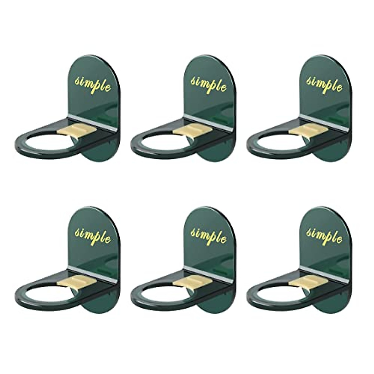 Wsaikis Hand Sanitizer Bottle Rack Hook Wall Mounted Bathroom Bottle Holder Shampoo Rack Hook ,Liquid Soap Holder Self Adhesive Wall Mounted Holder for Bathroom or Kitchen (6pcs Dark Green)