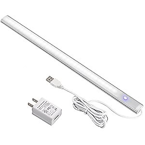 ASOKO LED Under Cabinet Lighting for Kitchen with Touch Sensor, USB Plug in Under Cabinet Lights, 12 inch Under Counter Lights for Kitchen,Daylight White 4500K, Under Desk Light