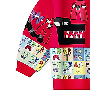 ANAVAE Boys Alphabet Pants Sets Kids Letters Long Sleeve Tee Shirt 2PCS Cartoon Horror Game Clothing Set Playwear