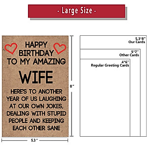 Ziwenhu Rude Wife Birthday Card from Husband, Best Gift for My Wife Birthday, Happy Wife Birthday Gift Ideas for Her, Humor Birthday Gifts for Wife