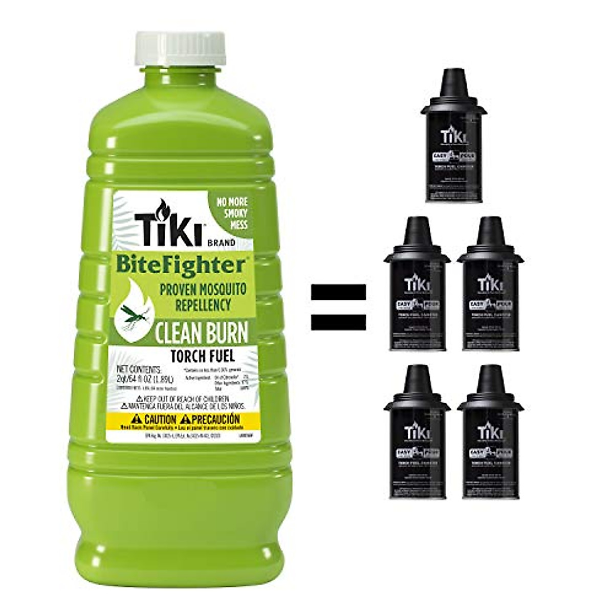 TIKI Brand 1218011 Clean Burn BiteFighter Liquid 64 Fl Ounce TIKI Torch Fuel, Clear