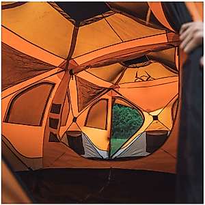 Gazelle GT800SS T8 Extra Large 4 to 8 Person Capacity Family Portable Instant Pop Up Outdoor Shelter Camping Hub Tent, Orange