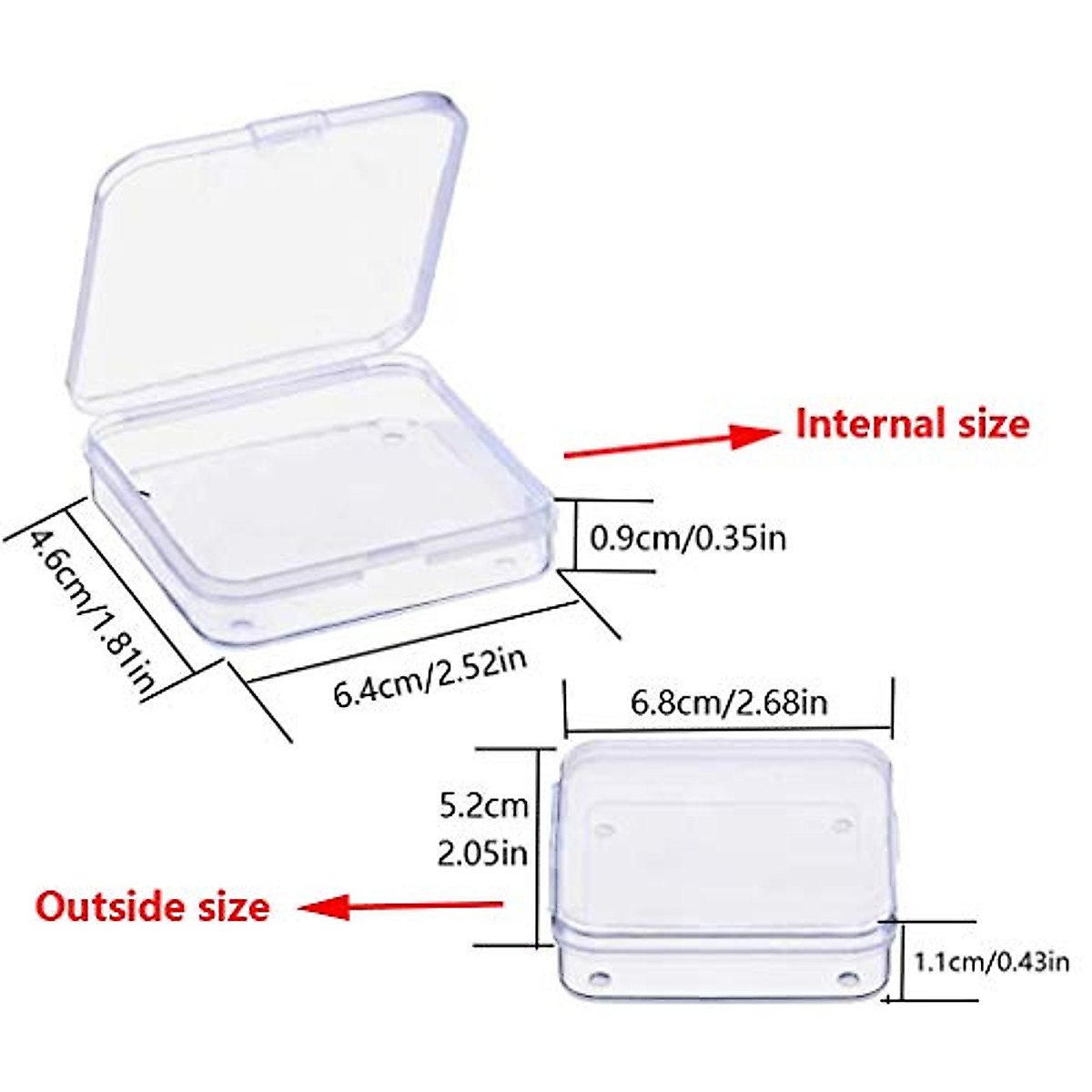 Gebildet 18 Pack Mini Clear Plastic Bead Storage Containers Box Case with lid for Pills,Tiny Bead,and Other Small Items