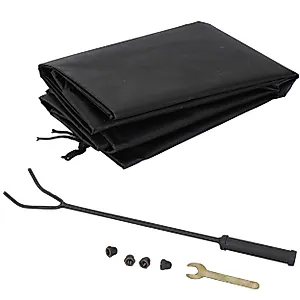 LEMY 26 Inch Outdoor Metal Stove Fire Pit - Backyard Patio Capming Wood Burning Fireplace, Geometric Shaped Steel Fire Pit w/Extra Deep Pit&Cover