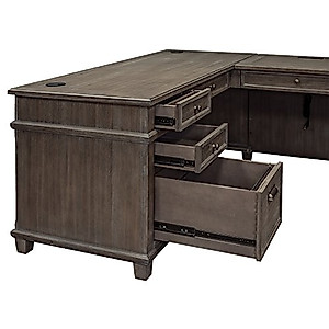 Martin Furniture Desk And Return, Weathered Dove