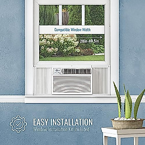 Keystone 18,000 230V Window Air Conditioner, 16,000 BTU Supplemental Heating, Sleep Mode, Remote Control, 24H Timer, AC for Rooms up to 1000 Sq. Ft., KSTHW18A, 18000, White