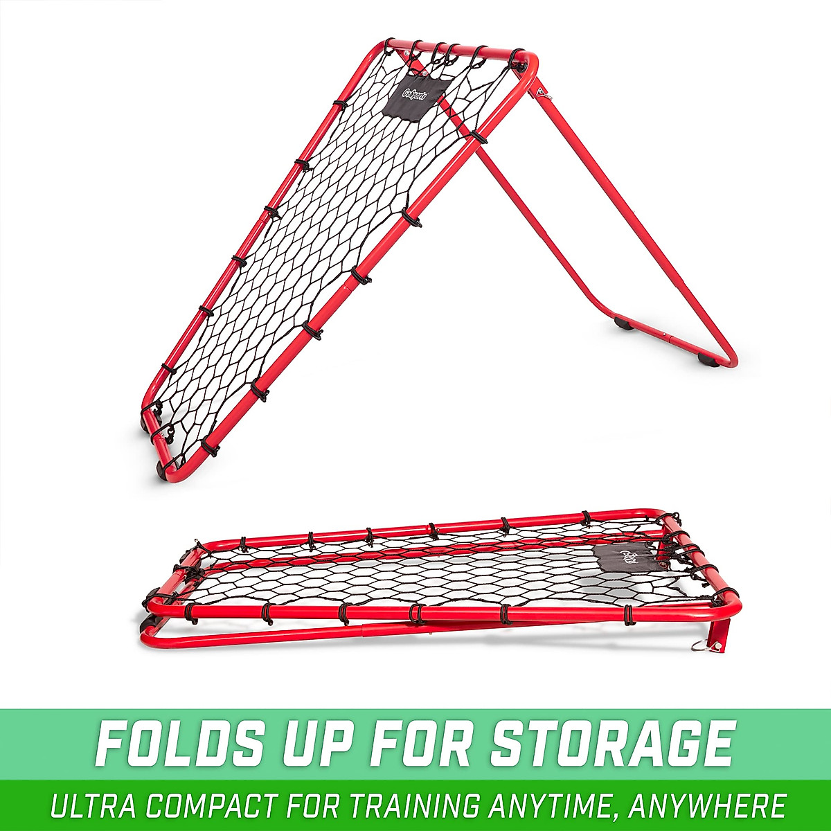 GoSports Basketball Rebounder with Adjustable Frame, Rubber Grip Feet and Sandbags - Portable Passback Training Aid