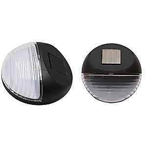 Lxcom Lighting Solar Powered Wall Lights 4 Pack Solar Power Fence Lights Outdoor Solar Stair Lights 2 LED Step Light Wall Mount Garden Path Step Lights for Garden Fence Walkways Stairways Path Pathway