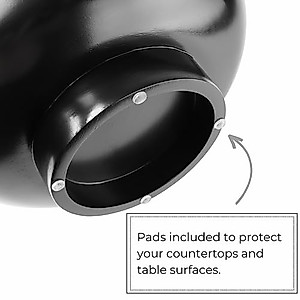 IVE Design Black Wood Fruit Bowl for Kitchen Counter, 12-inch Diameter Large Wooden Fruit Bowl, Natural Rubber Wood, Black Decorative Bowl Fruit Holder