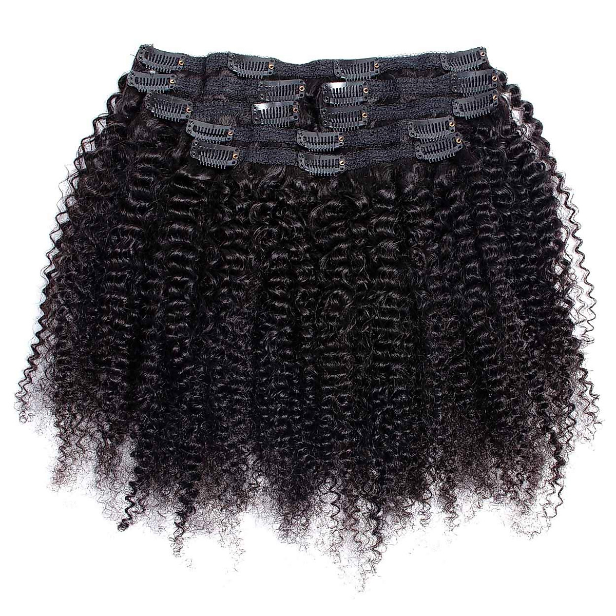 VTAOZI Afro Kinky Curly Hair Extensions Clip in Human Hair for Black Women 8A Brazilian 4B 4C Afro Kinky Curly Clip ins Hair Extensions Natural Color 7Pcs 120G/Set (16 Inch)