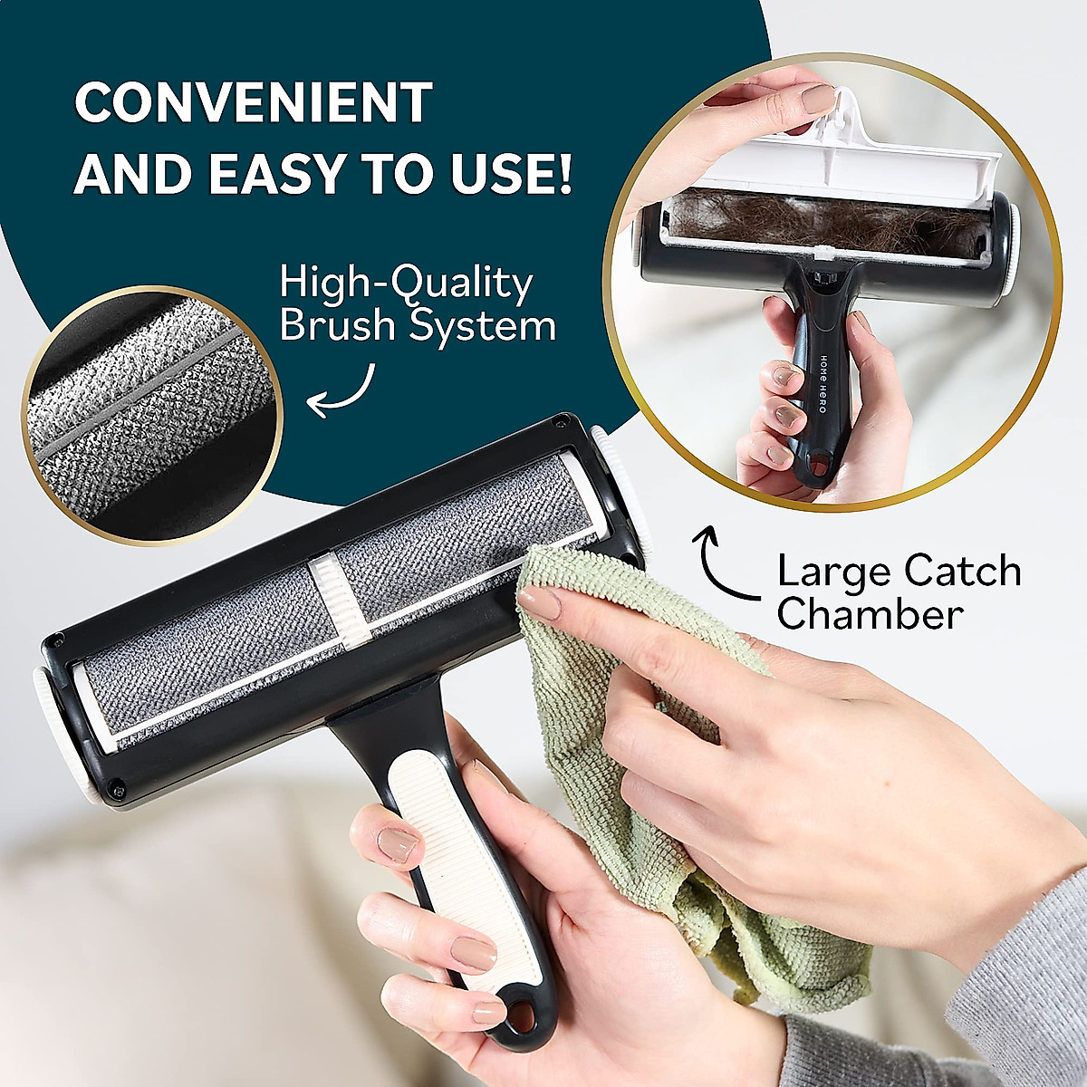 Pet Hair Remover for Couch - Reusable Lint Roller - Essential Pet Supplies Dog Products Pet Products, Dog Hair Remover for Couch, Cat and Dog Hair Remover for Car (1-Pcs)