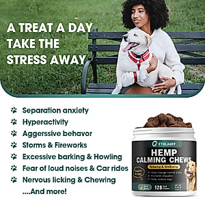 Ethlauff Calming Chews for Dogs 120 Count,Dog Calming Treats,Anxiety Relief Treats,Dog Anxiety Relief,Helps with Dog Anxiety,Separation,Barking,Stress Relief,Sleep Calming Aid,for All Breeds & Sizes