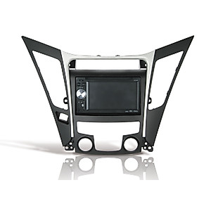 Scosche HY1625B Double DIN & DIN+Pocket Dash Kit Compatible with 2011-13 Hyundai Sonata with Standard A/C Controls Black with Silver Trim