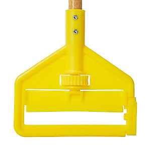 Rubbermaid Commercial Products Invader 60" Wood Wet Mop Handle, Natural, for Professional/Industrial Floor Cleaning, Compatible with 1" Headband Mops