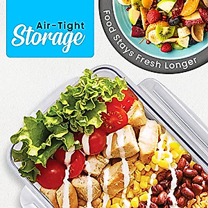 52 Pcs Food Storage Containers with Lids-(26 Stackable Clear Plastic Containers with 26 Lids) BPA-Free 100% Airtight Kitchen and Pantry Organization, Microwave, Dishwasher Safe with Labels & Marker