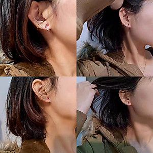 Rofeego S925 Sterling Silver Koi Fish Stud Earrings,hypoallergenic Red Carp Jewelry Gifts ﻿