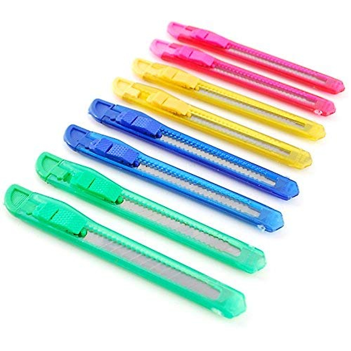 Box Cutter / Hobby Retractable Lock Utility Knife with Snap off Razor Sharp Blade Great Knife for Cutting Thin Boxes, Craft Paper, Packaging Tape, and Much More (24)