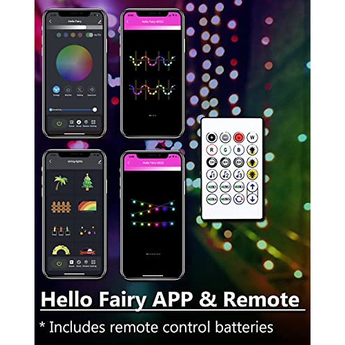 Solar String Lights Outdoor Waterproof RGB, 50Ft App& Remote Control Solar Powered Patio Lights with 25 LED, Dimmable Music Hanging Lights for Balcony Deck Gazebo Pergola Camping Decor