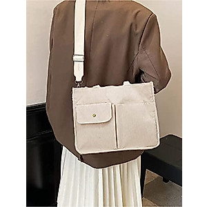 Tote Bag Women Corduroy Hobo Bag Satchel Bag College Bag Travel Bag Crossbody Bags Messenger Bag Tote Handbag 2023