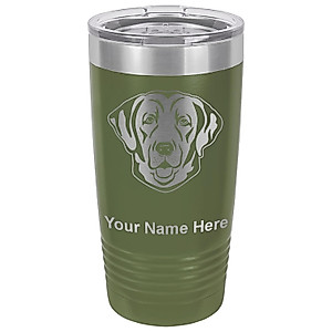 LaserGram 20oz Vacuum Insulated Tumbler Mug, Chesapeake Bay Retriever, Personalized Engraving Included (Camo Green)