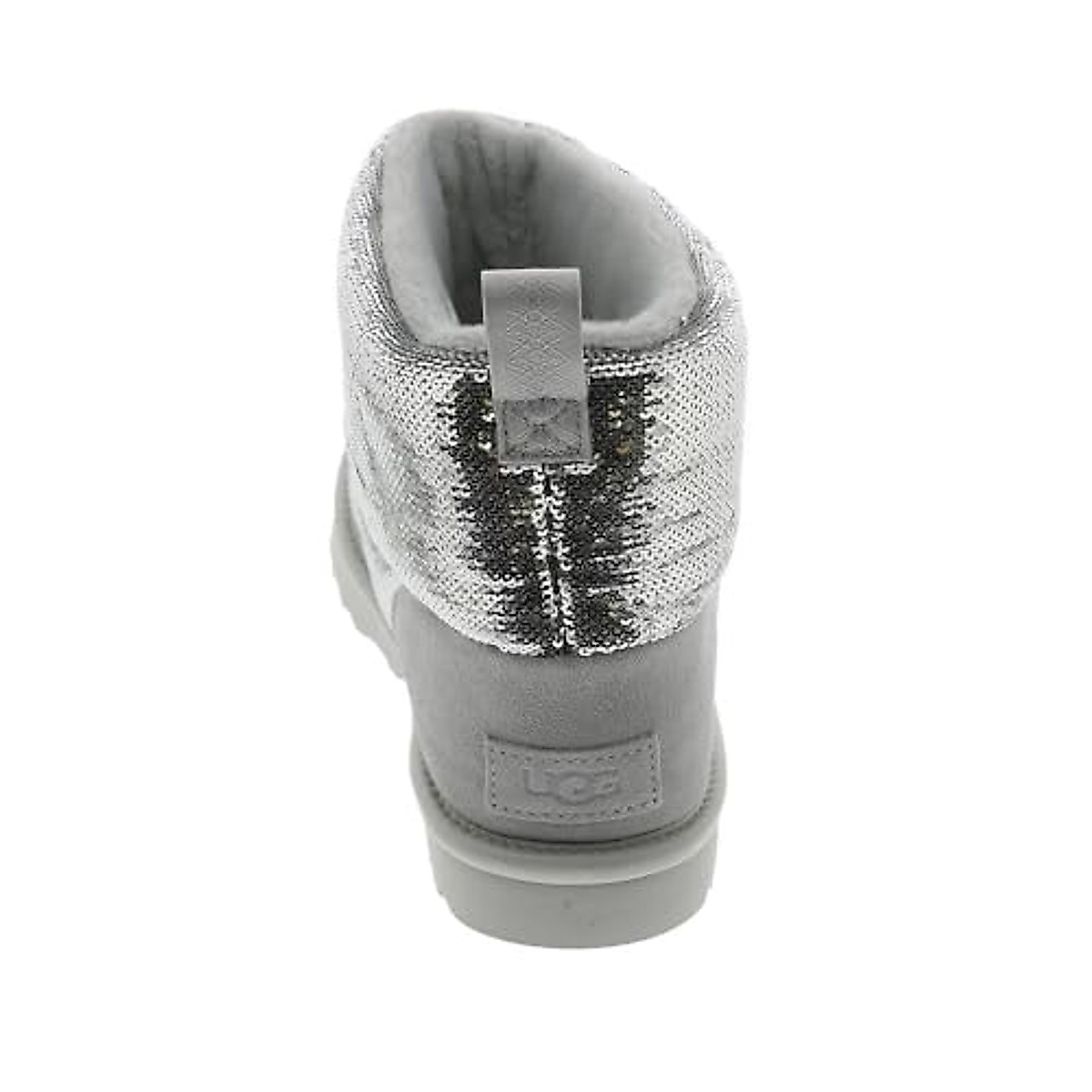 UGG Unisex-Child Classic Mini Mirror Ball Boot, Silver, 9 Toddler