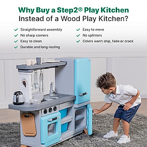 Step2 Cooking Time Kitchen Playset for Kids, Indoor/Outdoor Pretend Play Kitchen, Toddlers 2+ Years Old, Lights and Sounds, Interactive Toy, Easy Assembly