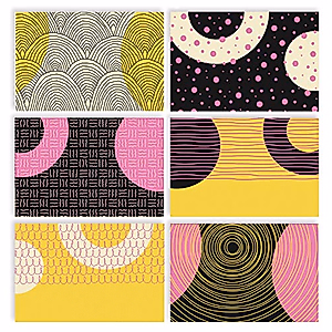 Better Office Products 100-Pack All Occasion Greeting Cards, Modern Art Designs, Assorted Blank Note Cards, 4 x 6 inch, 6 Exclusive Abstract Designs, Blank Inside, with Envelopes