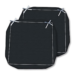 Patio Cushion Covers, Outdoor Cushion Covers Replacement, Outdoor Chair Cushions Covers with Zipper, Waterproof & Dustproof, Patio Furniture Cushion Slipcovers Set of 2 (Black, 20X18X4 in-2 Pack)